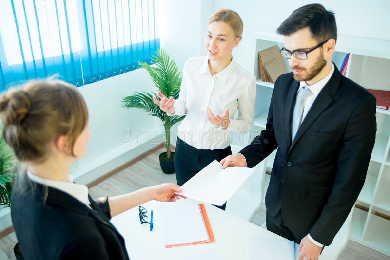 Candidate Handing Over a Resume Stock Photo - Image of professional ...