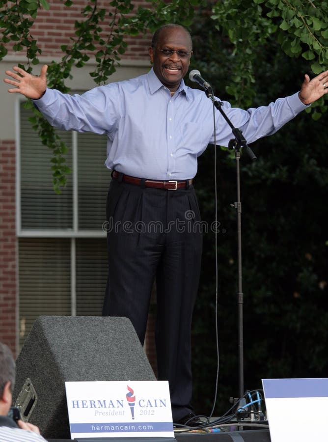 Candidate Herman Cain editorial photo. Image of rally - 20321661