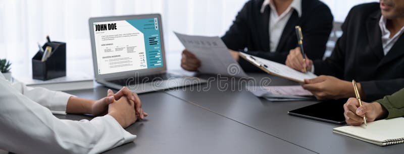 Candidate and Interviewers Discuss Work Experience in Job Interview ...