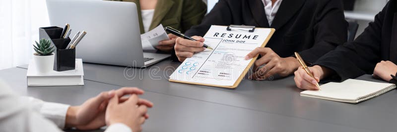 Candidate and Interviewers Discuss Work Experience in Job Interview ...