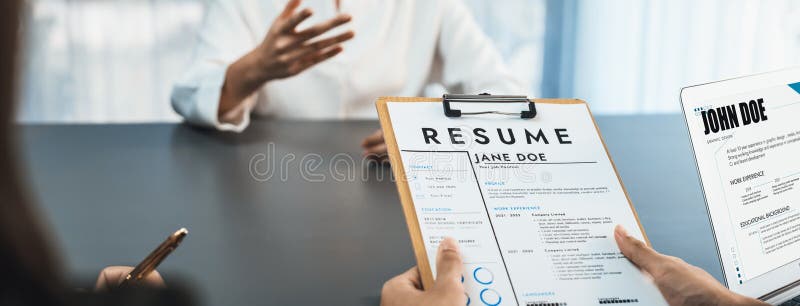 Candidate and Interviewers Discuss Work Experience in Job Interview ...