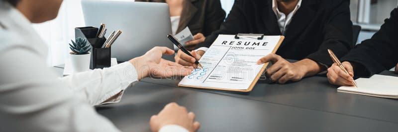 Candidate and Interviewers Discuss Work Experience in Job Interview ...