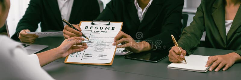 Candidate and Interviewers Discuss Work Experience in Job Interview ...