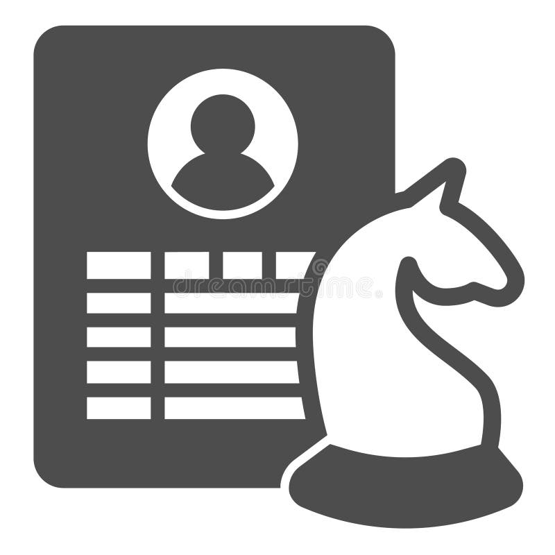 Candidate Profile with Photo and Chess Horse Solid Icon, Design ...