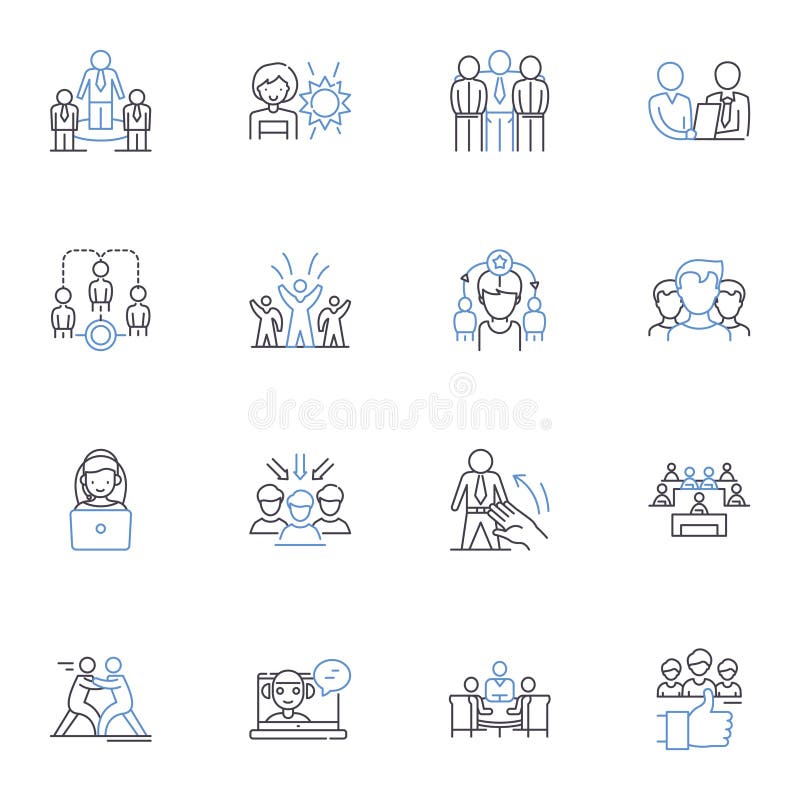 Candidate Screening Line Icons Collection. Selection, Proficiency ...