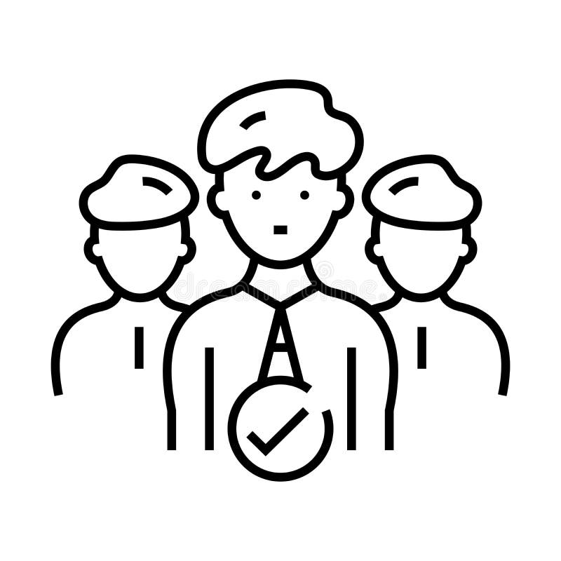 Candidate Selection Line Icon, Concept Sign, Outline Vector ...