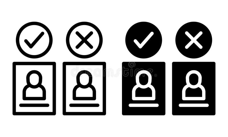 Candidates Selection Icon with Outline and Glyph Style. Stock Vector ...