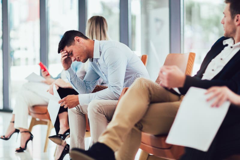 Candidates Waiting for a Job Interview Stock Image - Image of company ...