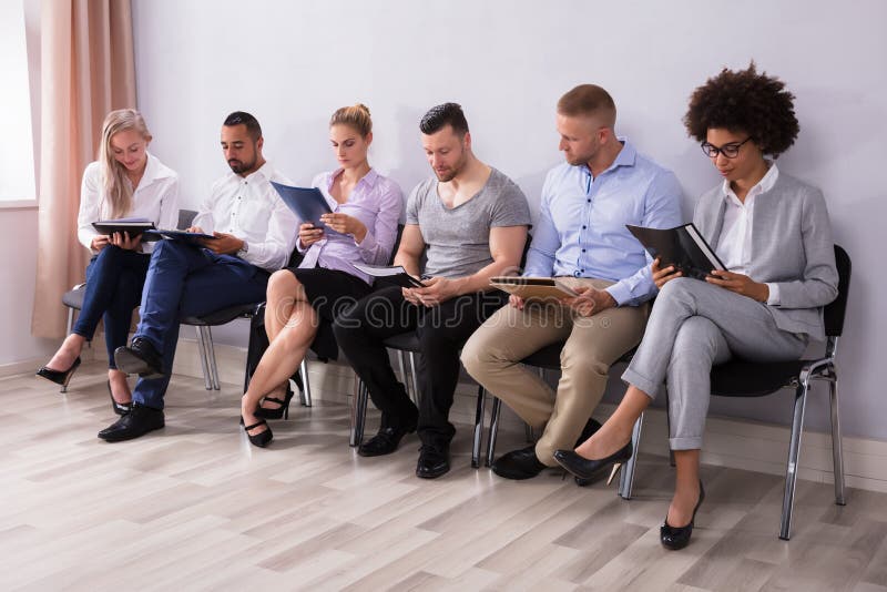 Candidates Waiting for Job Interview Stock Image - Image of employment ...