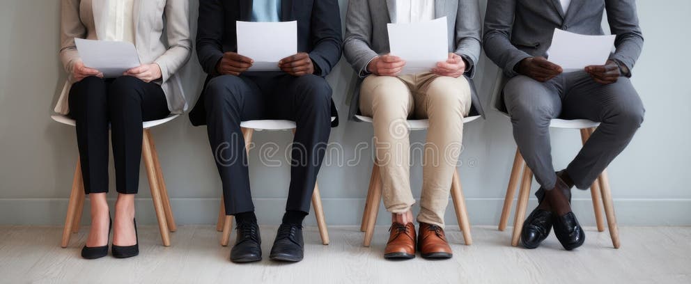 The Candidates Waiting for Their Job Interviews in a Professional ...