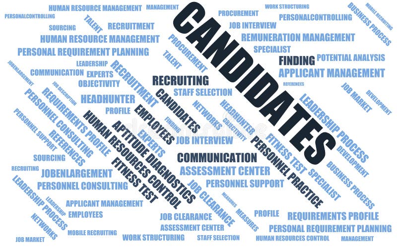 Candidates - Word Cloud / Wordcloud with Terms about Recruiting Stock ...