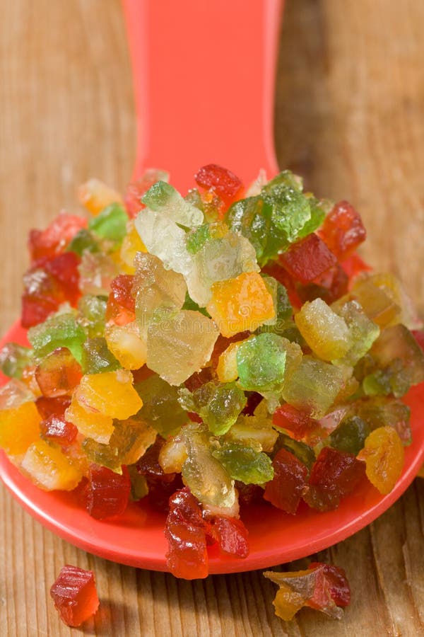 Candied fruits stock image. Image of orange, studio, spoon - 24578335