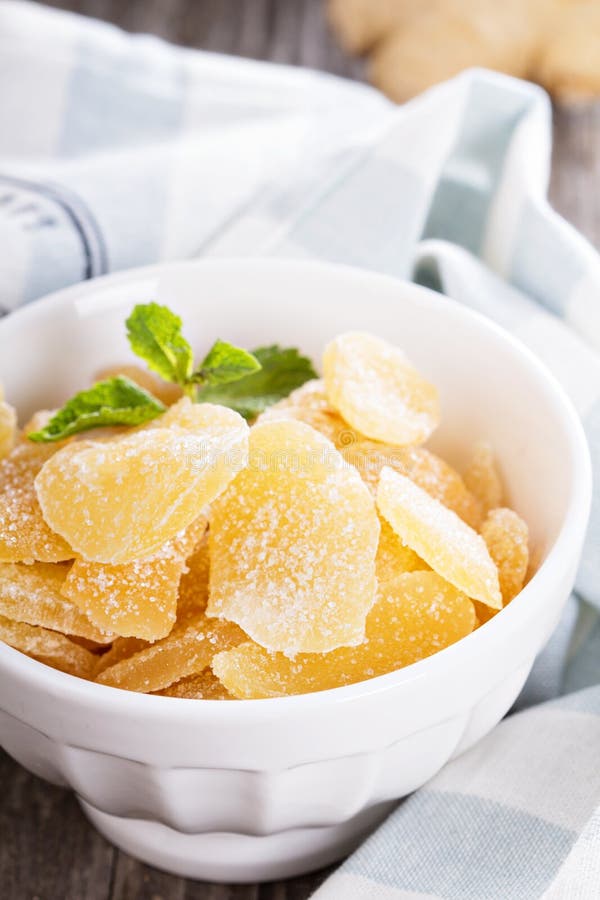 Candied ginger in a jar stock photo. Image of herb, cooking - 46849098