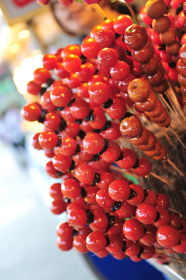 Candied haw in a stick stock photo. Image of snack, taiwan - 24244950
