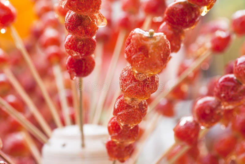 Candied haws on stick stock photo. Image of food, stick - 18196318
