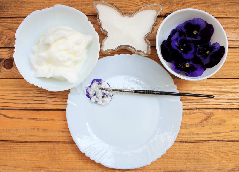 Candied Pansies in the Glaze Stock Photo - Image of dessert, summer ...