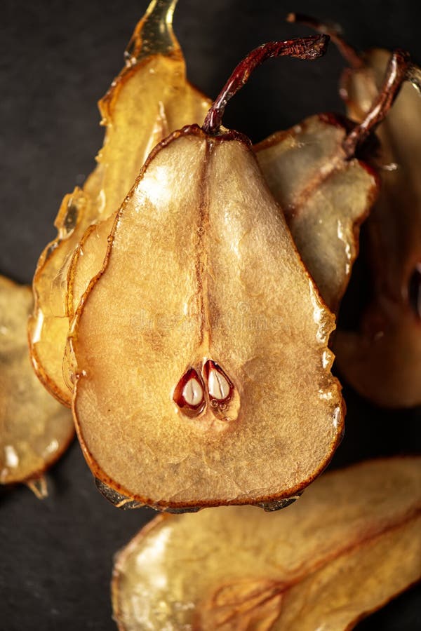 Candied Pear Chips stock image. Image of fruit, driedfruit - 282365235
