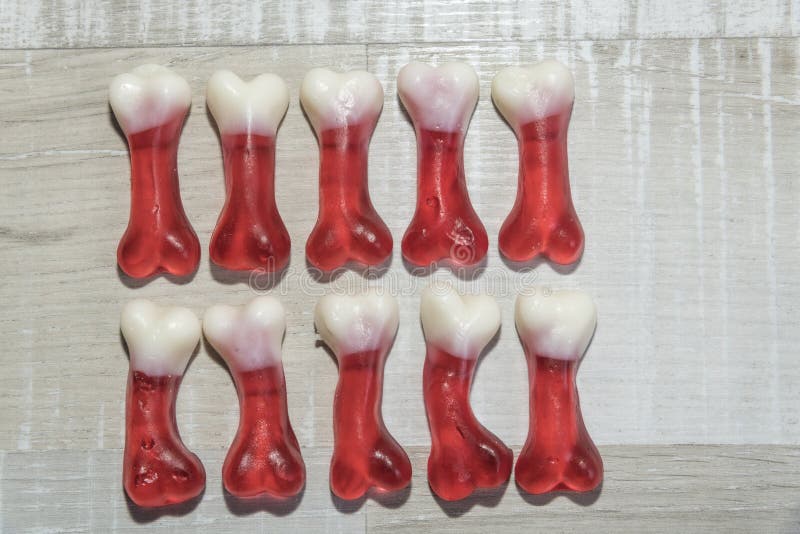 Candies Bone Shaped Isolated Stock Photo - Image of bonbons, bears ...