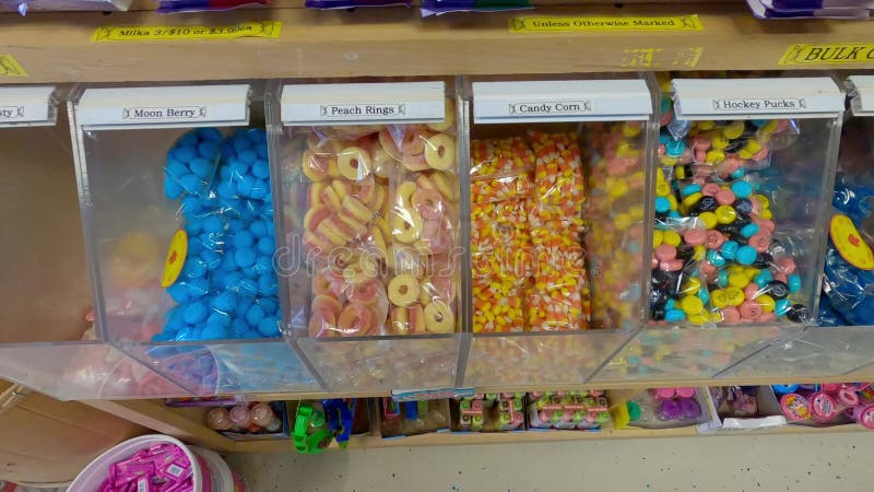 Candies in a Candy Store on Main Street in Canmore Stock Footage ...