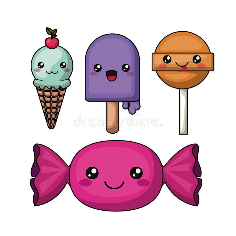 Candies Character Isolated Icon Design Stock Vector - Illustration of ...