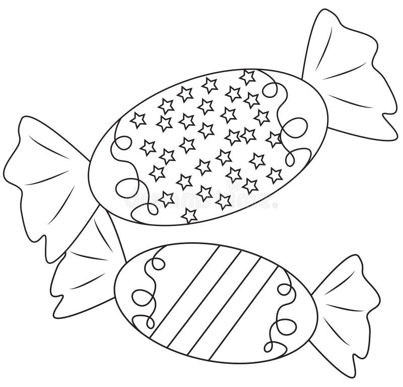 Candies coloring page stock illustration. Illustration of beauty - 52718518