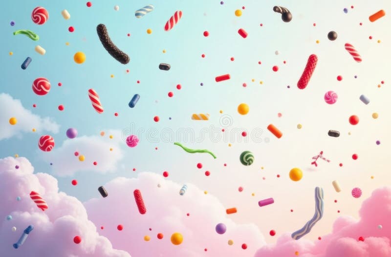 Candies Falling from the Sky at 22-12-2024 Stock Illustration ...