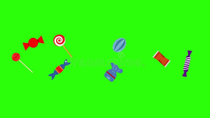 Candies Group Animation , Green Screen Chroma Key, Graphic Source ...