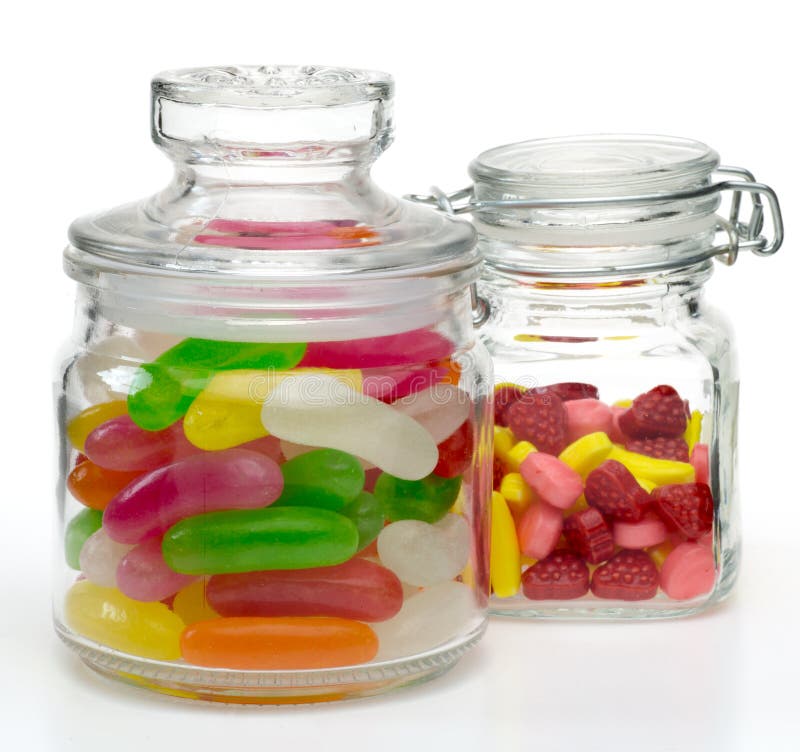 Candies and Jelly Beans in a Jar Stock Photo - Image of candy, glass ...