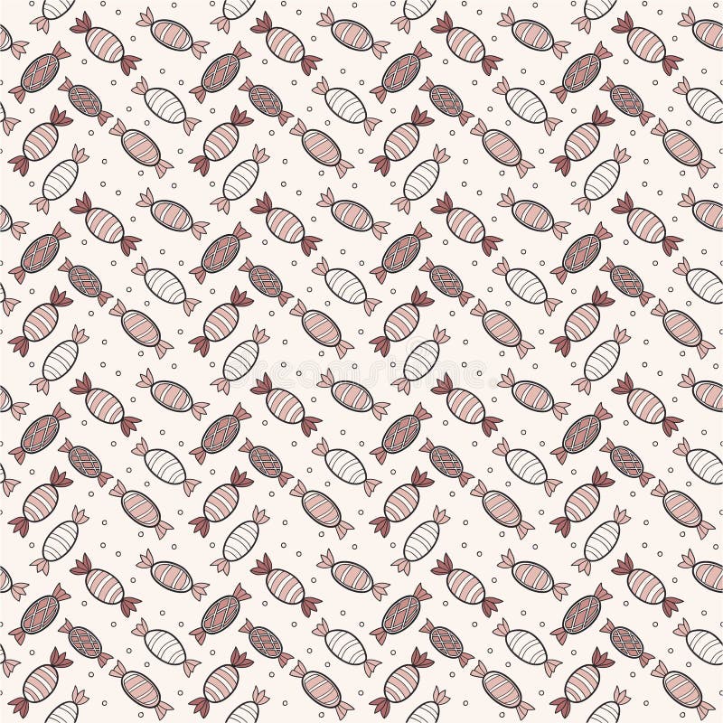 Candies Wrapped in Fun Shapes Pattern Design Stock Vector ...