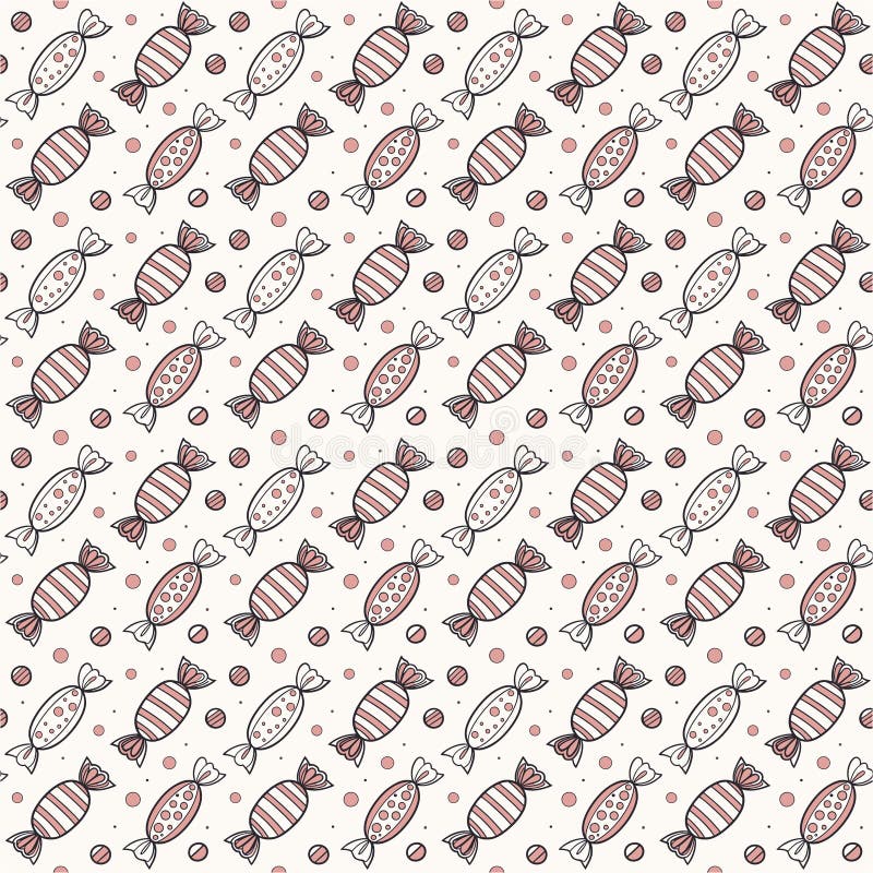Candies Wrapped in Fun Shapes Pattern Design Stock Vector ...