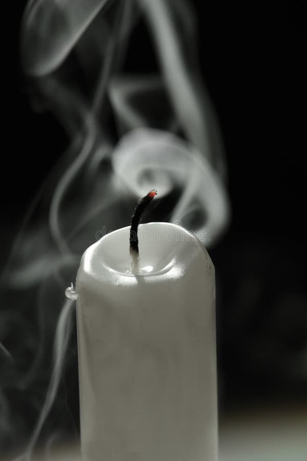 Extinguished Candle with Smoke Stock Image - Image of religion, life ...