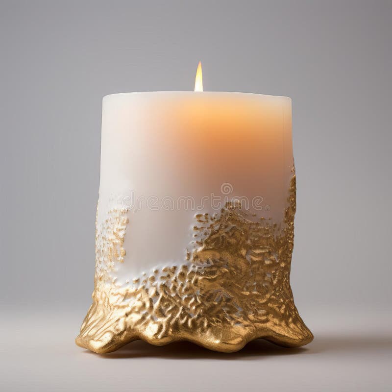 Unique Candle with Shiny Bumpy Texture on White Background Stock ...