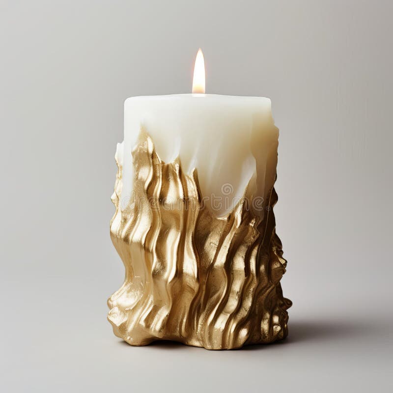 Shiny Bumpy Candle Against Solid White Background Image Stock ...