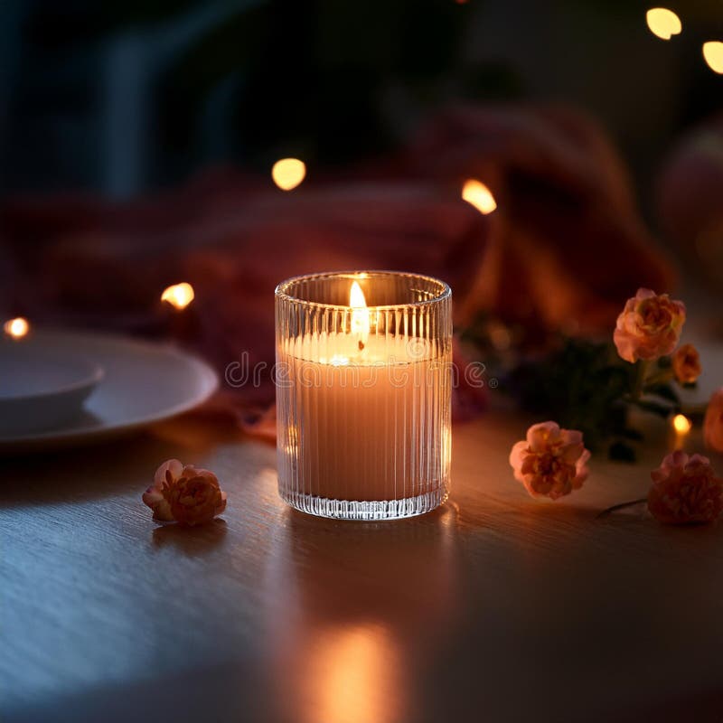 Candle, AI generated stock illustration. Illustration of decoration ...