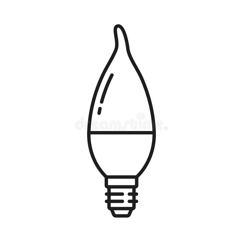 Candle Angular Light Bulb and LED Lamp Line Icon Stock Vector ...