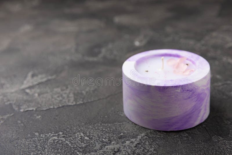 Candle on a Black Textured Background. Stock Photo - Image of ...