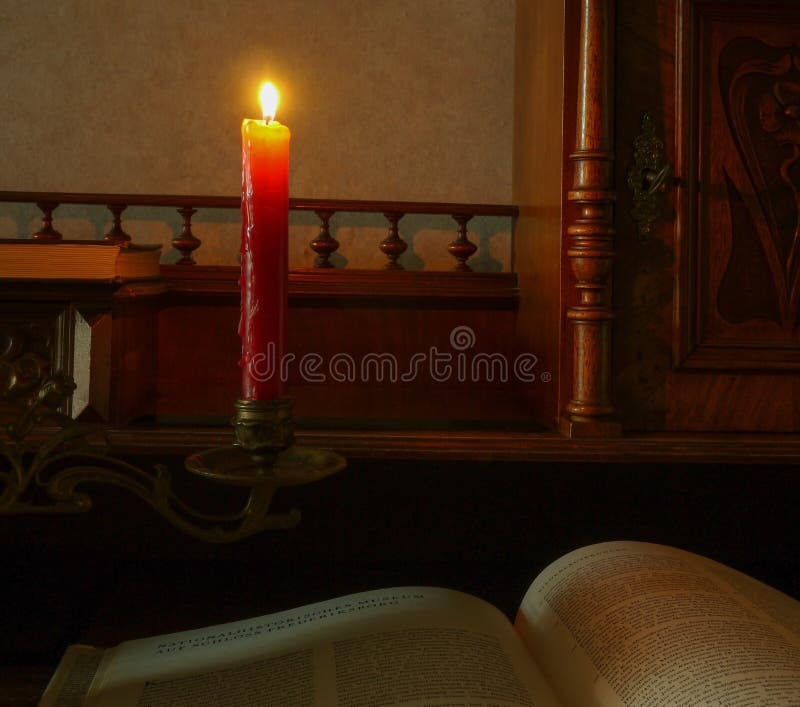 Candle and book stock image. Image of color, still, symbol - 43824671