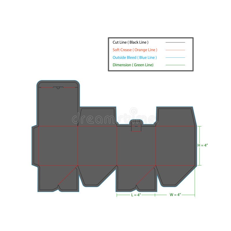 Candle Box Dieline Template, Vector File Stock Vector - Illustration of ...