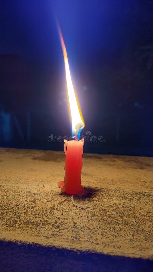 The Candle Bright Light in the Dark Night Stock Photo - Image of night ...