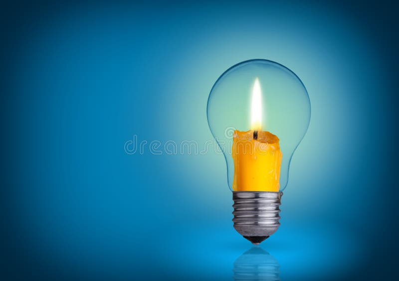 Candle in bulb stock image. Image of energy, generation - 30605159