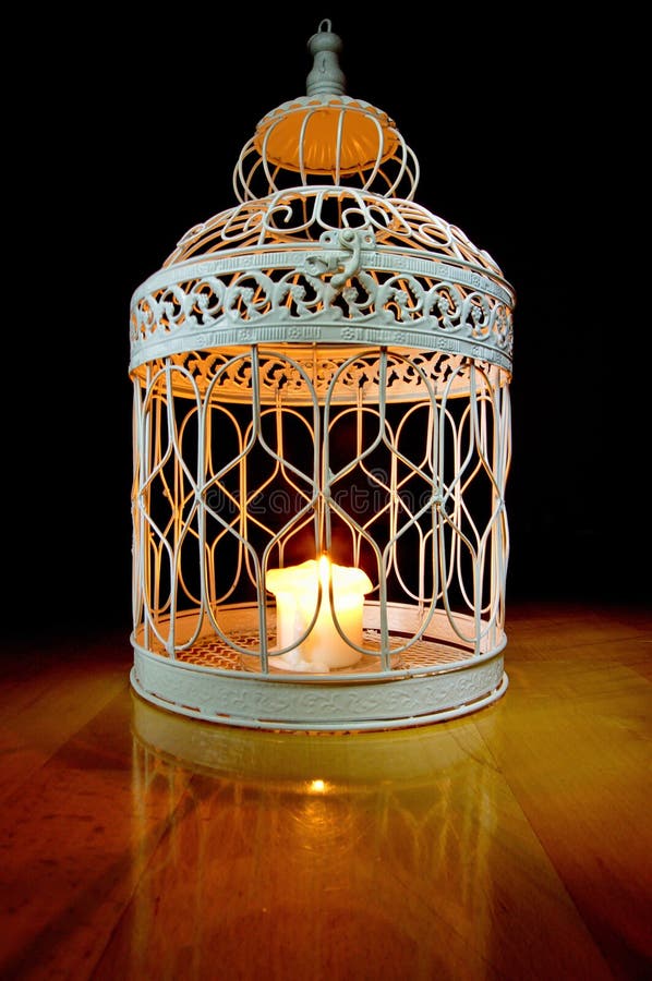 Candle in a cage stock image. Image of soft, candle - 176750847