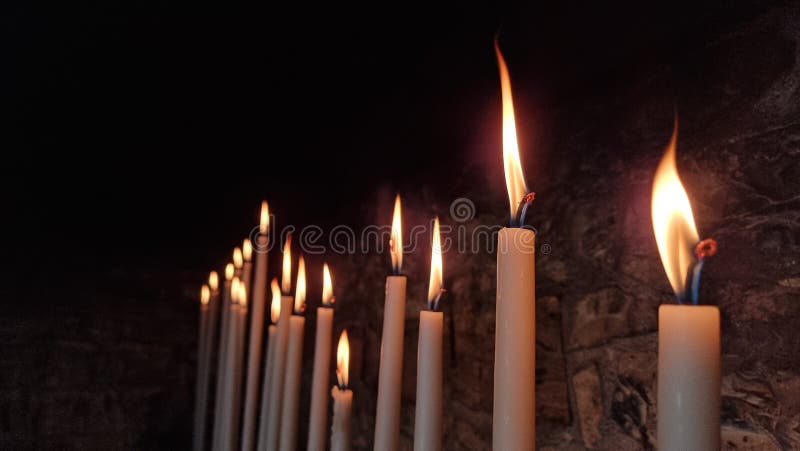Candle Candlestick in Black Background Stock Photo - Image of color ...