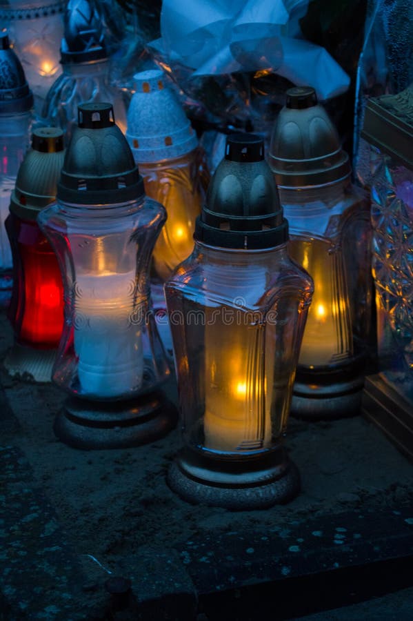 Candle At The Cemetery, Funeral Stock Photo - Image of roman, ground ...