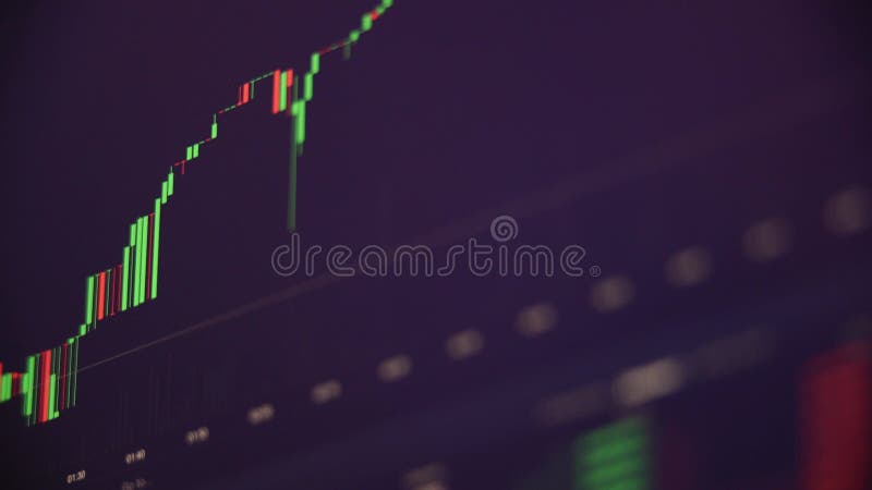 Candle Chart of Bitcoin Cryptocurrency. Price Rising and Falling Stock ...