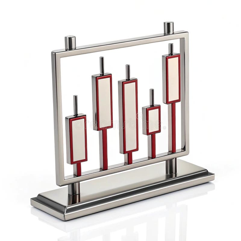 Candle Chart 3D Icon on Transparent Background Stock Illustration ...