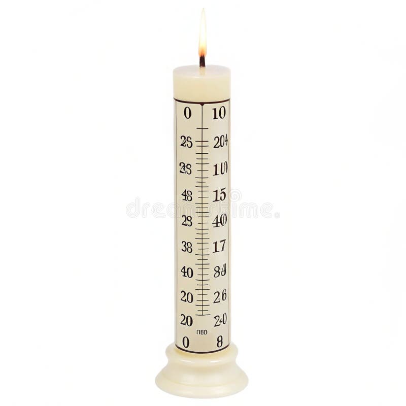 Candle Clock Isolated on White Background Stock Illustration ...