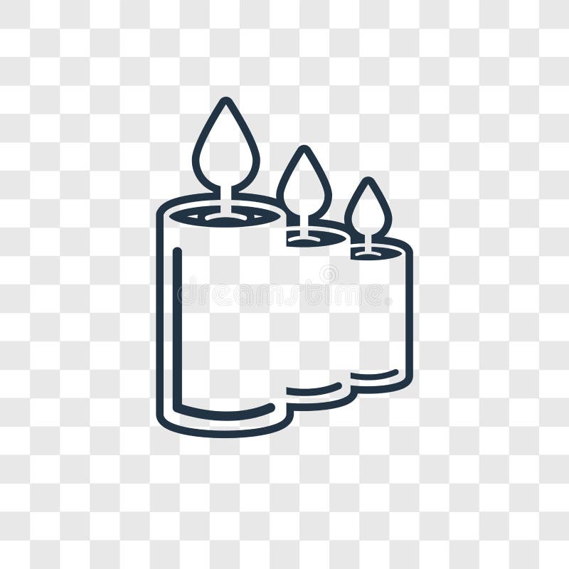 Candle Concept Vector Linear Icon Isolated on Transparent Background ...