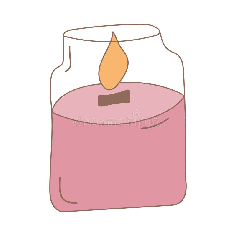 Candle Cozy Home Pink Fire Element Icon Stock Vector - Illustration of ...