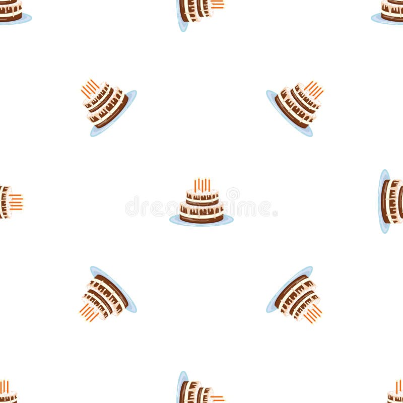 Candle Cream Cake Pattern Seamless Vector Stock Vector - Illustration ...