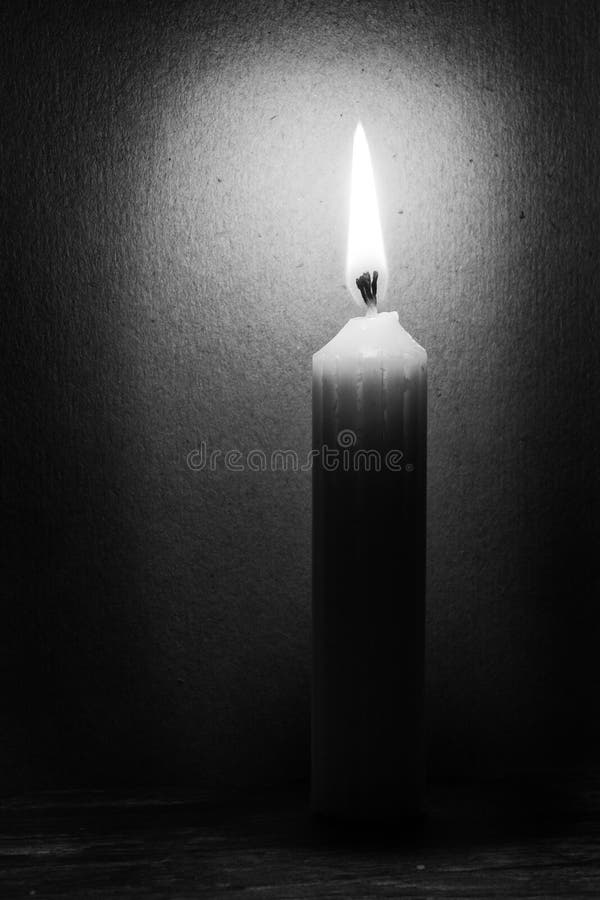Candle in Darkness with Spotlight Making Shadow Stock Photo - Image of ...